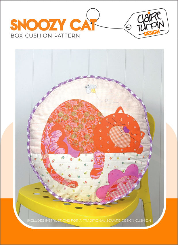 Snoozy Cat Cushion Pattern by Claire Turpin Designs – River City Sewing ...